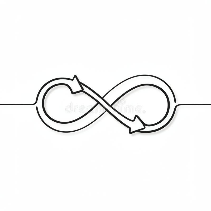 An Infinity Symbol is Depicted with Two Arrows Integrated into Its Loop ...