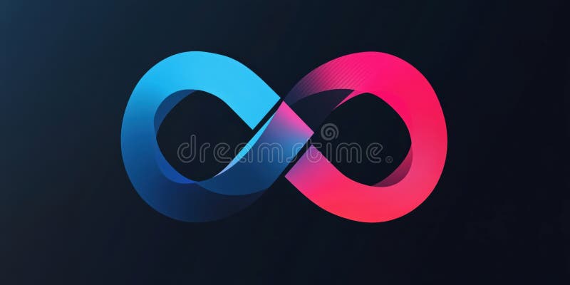 Infinity Symbol Design in Blue and Pink Colors Representing Continuity ...