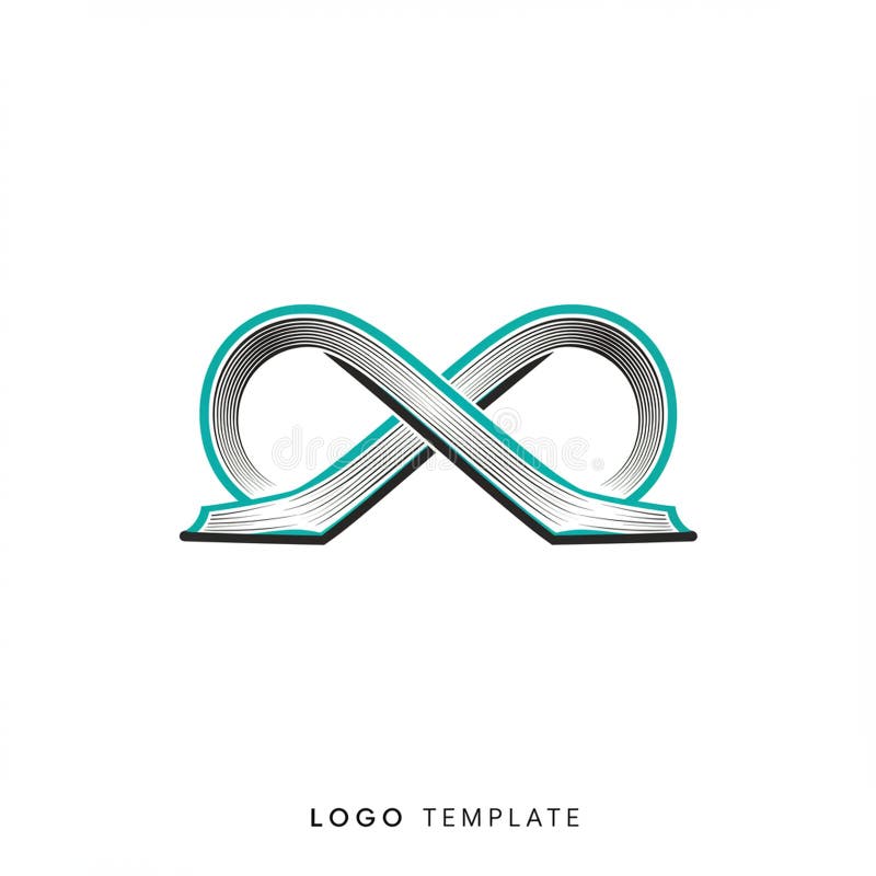 An Infinity Symbol Designed with Open Book Pages, Creating an Elegant ...