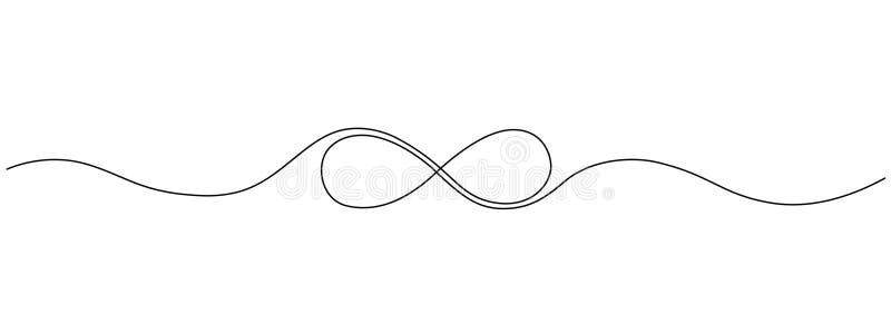 Infinity Symbol Drawn with One Continuous Editable Line. Concept of ...