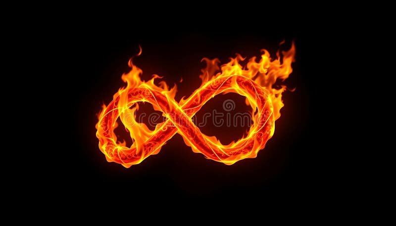 Infinity Symbol in Fire Flames, Representing Abstract Fire Art and ...