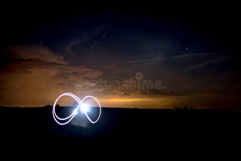 Infinity Symbol or Sign. Abstract Night Sky Background Stock Image ...