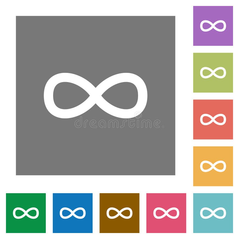 Infinity Symbol Square Flat Icons Stock Vector - Illustration of filled ...