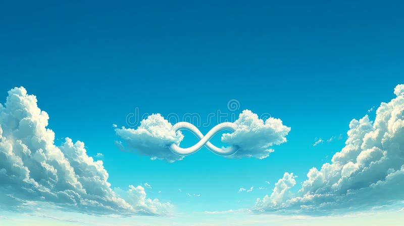 Infinity Symbol Floating in Cloudy Sky Representing Infinite ...