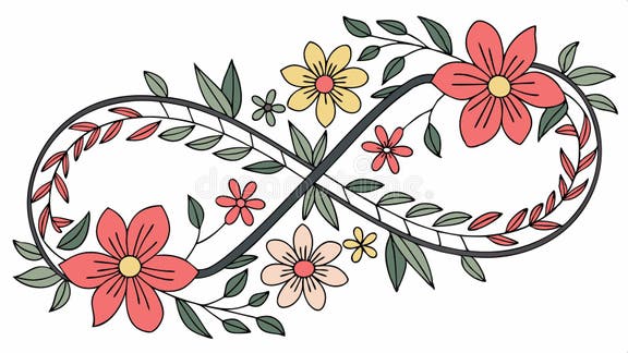 Infinity Symbol with Floral Decor, Eternity and Decorative Design ...