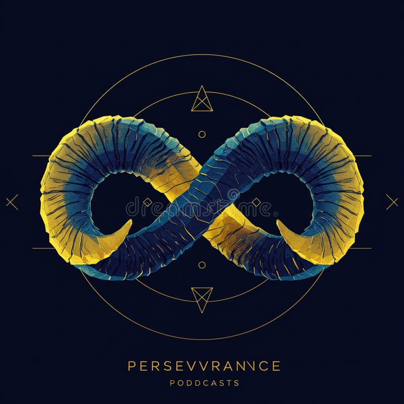 An Infinity Symbol Formed by Intertwining Horn-like Structures in Blue ...