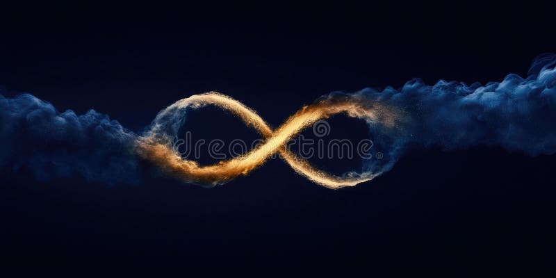 Infinity Symbol Formed by Vibrant Colors and Smoke on Dark Background ...