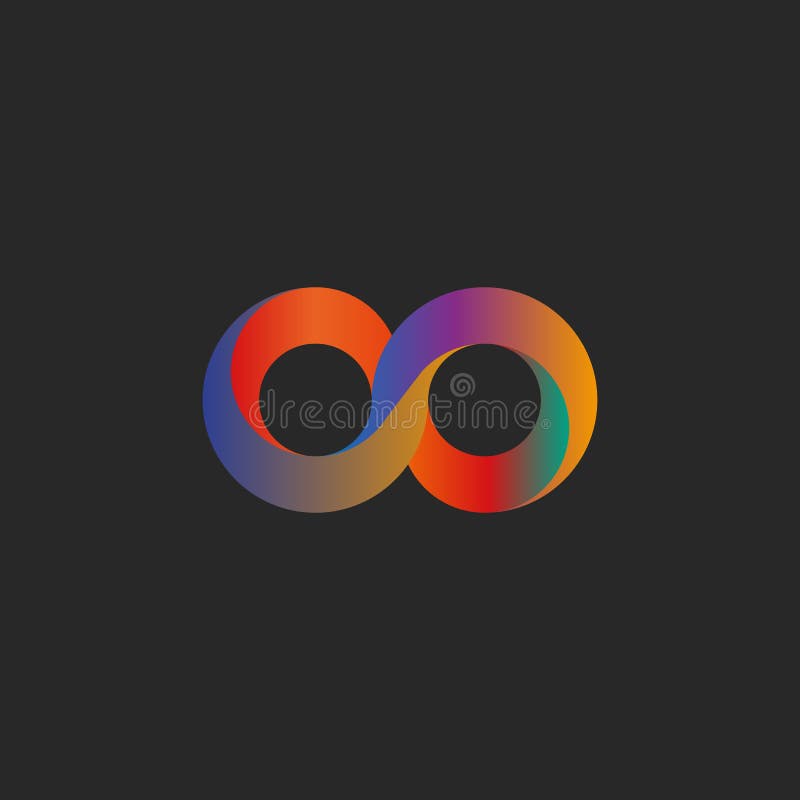 Infinity Symbol, Geometric Shape Colorful Illusion, Mockup Tech Logo ...