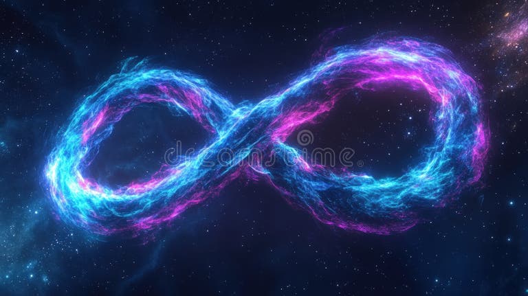 Infinity Symbol with Glowing Nebulae Stock Illustration - Illustration ...