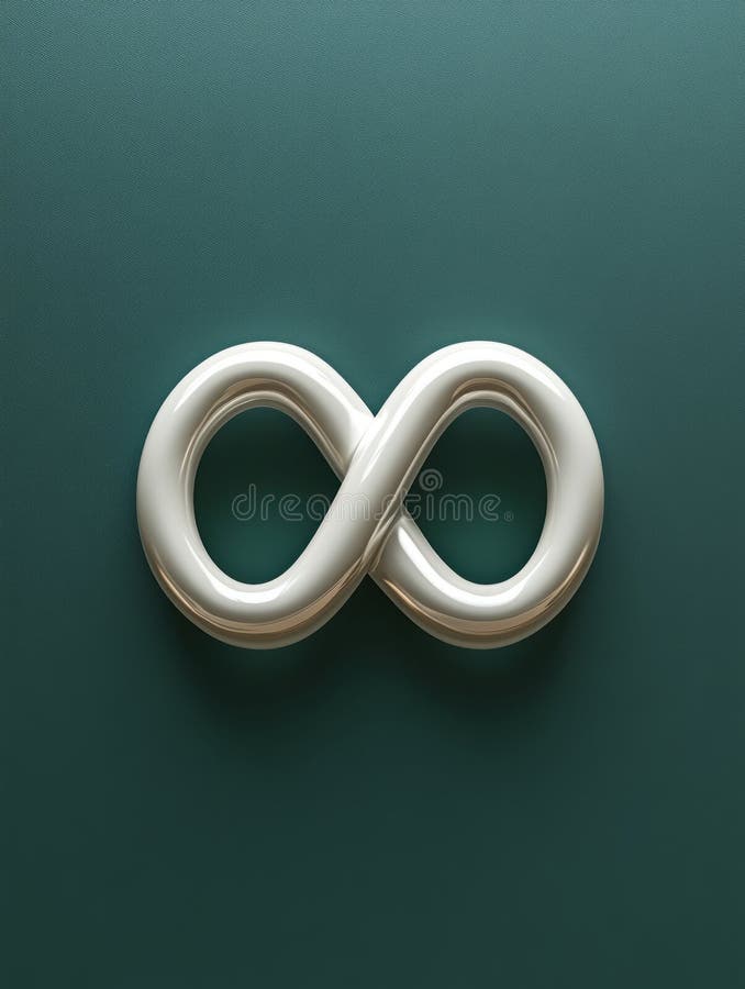 Infinity Symbol on a Green Background, Metallic and Minimalist. Stock ...