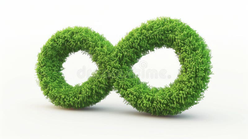 Infinity Symbol from the Green Grass. Isolated on White Stock Photo ...