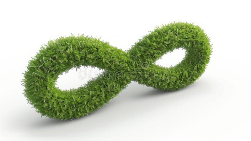 Infinity Symbol from the Green Grass. Isolated on White Stock Image ...