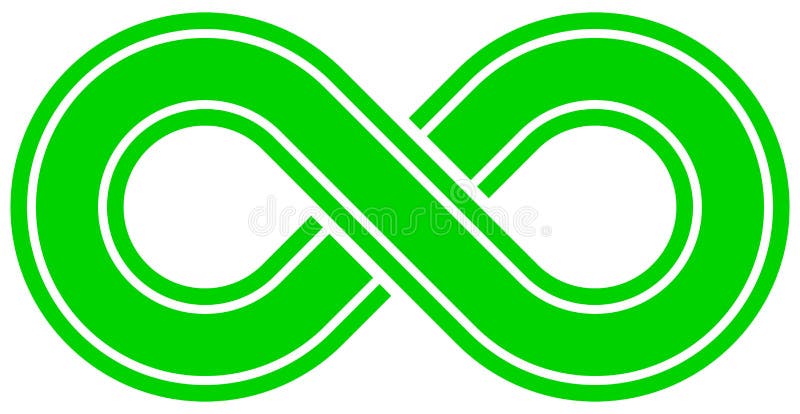 Infinity Symbol Green - Outlined with Discontinuation - Isolated Stock ...