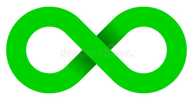 Infinity Symbol Green - Simple with Shadow - Isolated - Vector Stock ...