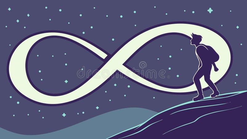 Infinity Symbol Hiker, Journey and Endless Adventure Vector Design ...
