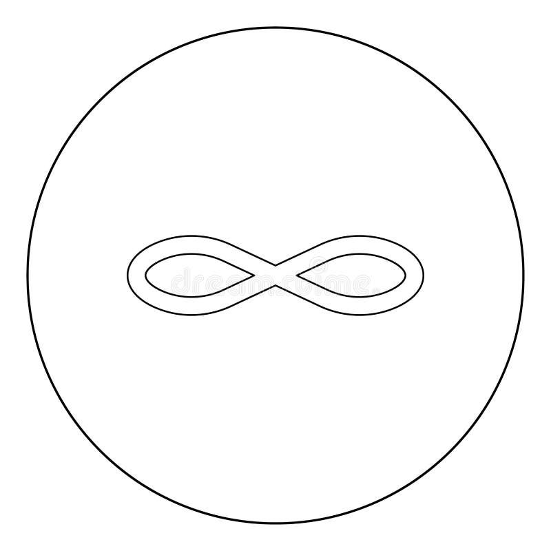 Infinity Symbol Icon Black Color in Circle or Round Stock Vector ...