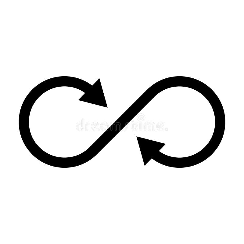 Infinity Symbol Icon with Both Side Arrows. Concept of Infinite ...