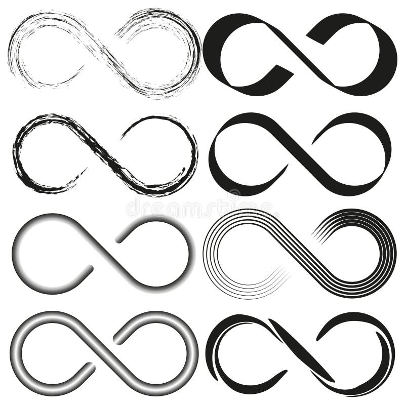 Infinity Symbol Icon. Endless Loop Shapes. Abstract Eternity Sign ...