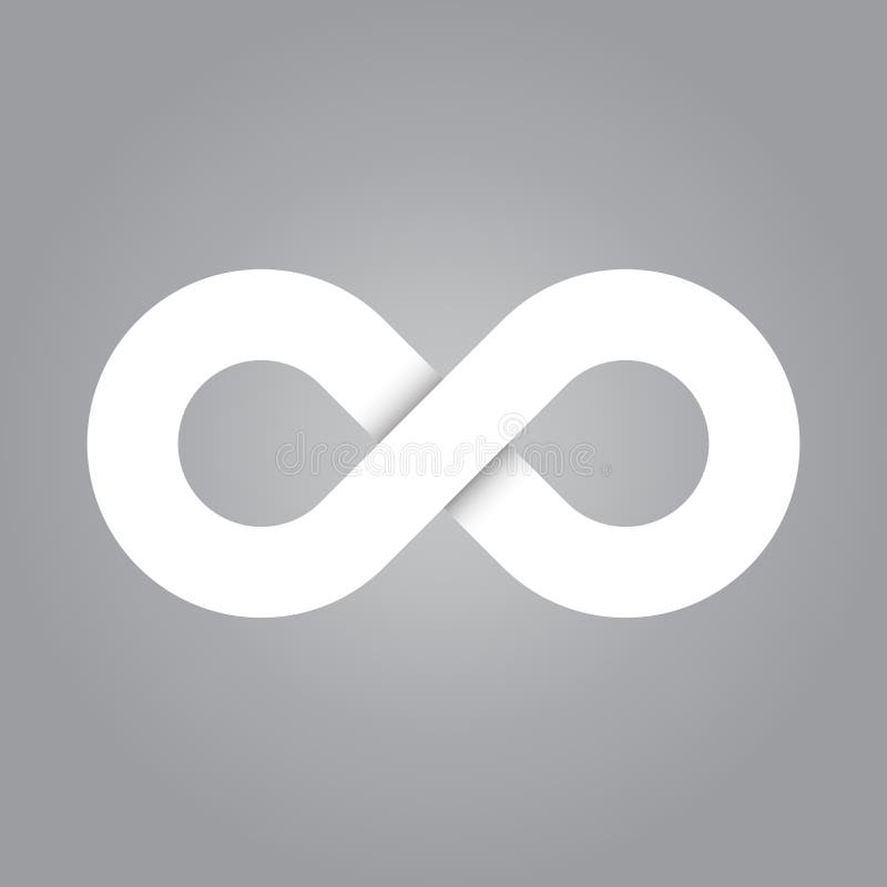 Grey Infinity Symbol Icon. 3D-like Gradient Design Effect Stock Vector ...