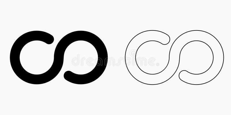 Infinity Symbol Icon Vector Isolated Illustration, Black and White ...