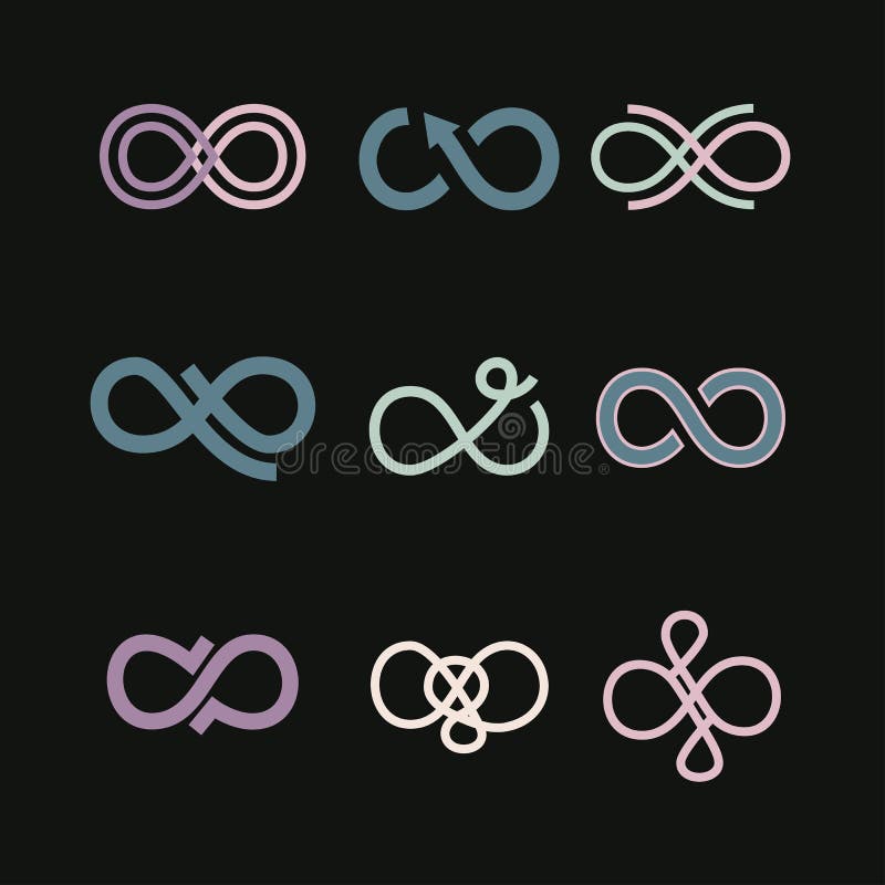 Infinity Symbol Icons Set Element. Vector Illustration Stock Vector ...
