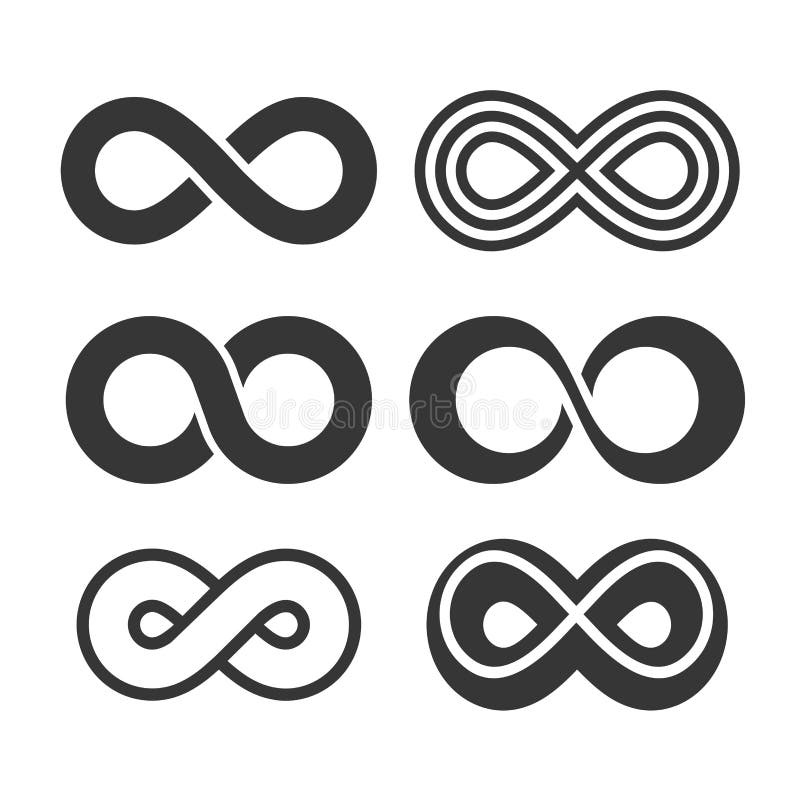 Infinity Symbol Icons Set. Vector Stock Vector - Illustration of logo ...
