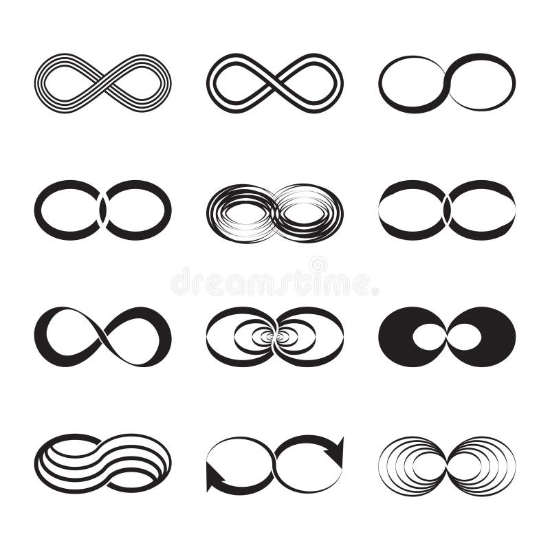 Infinity Symbol Icons Vector Illustration Stock Vector - Illustration ...