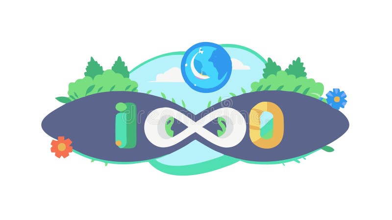 Infinity Symbol with Leaves in a Circle Vector Eco Concept, Vector ...