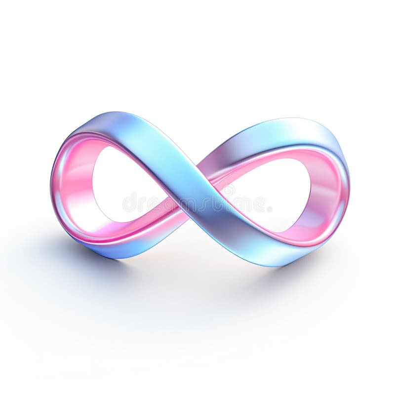 Infinity Symbol in Light Blue and Pink Colors on a White Background ...