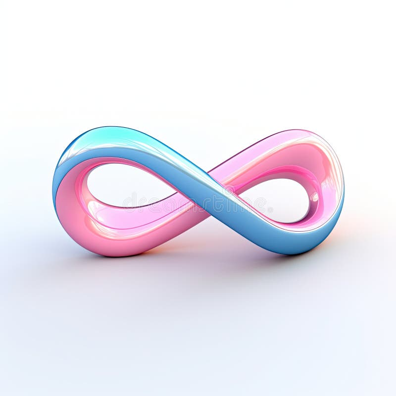 Infinity Symbol in Light Blue and Pink Colors on a White Background ...