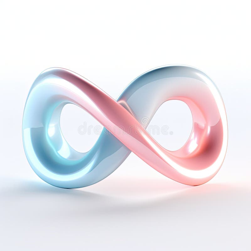 Infinity Symbol in Light Blue and Pink Colors on a White Background ...