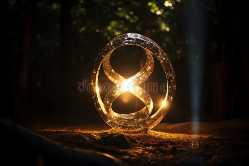 The Infinity Symbol is Lit Up in the Dark Stock Illustration ...