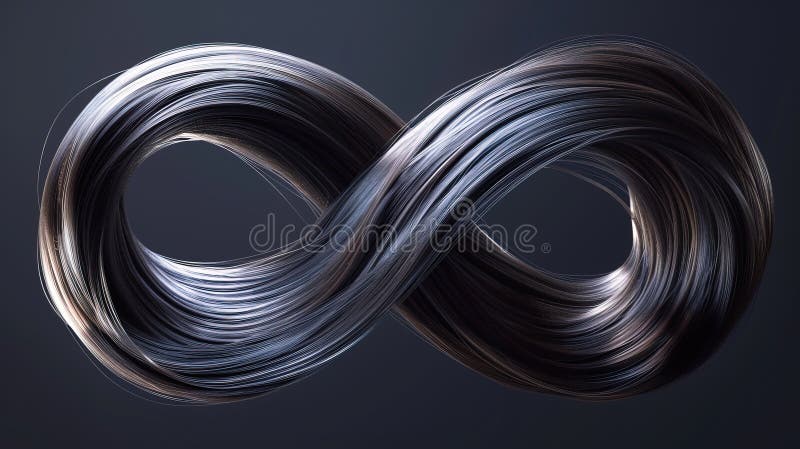A Infinity Symbol Made of Beautiful Long Hair. Generative AI. Stock ...