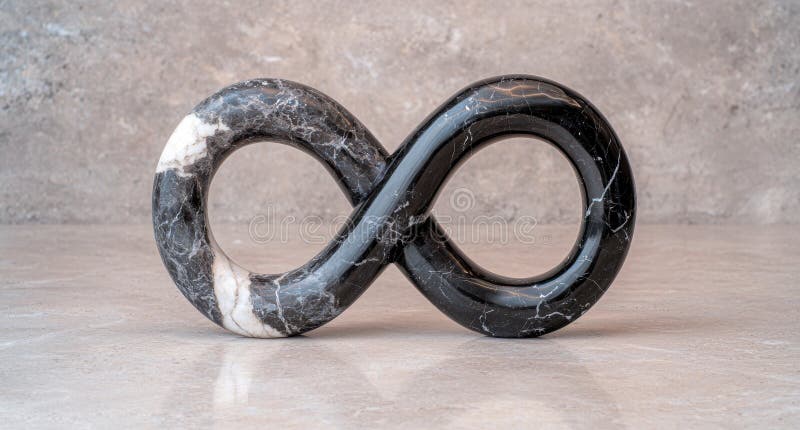 Infinity Symbol Made of Black and White Marble Stock Illustration ...