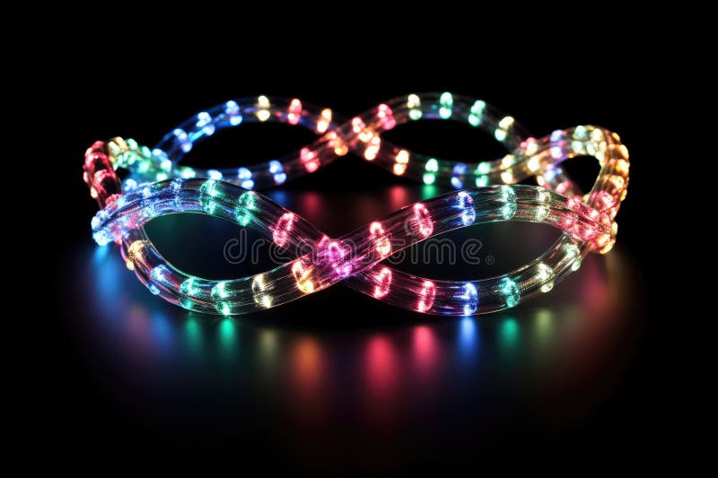 Infinity Symbol Made of Colorful Led Lights Against a Dark Background ...