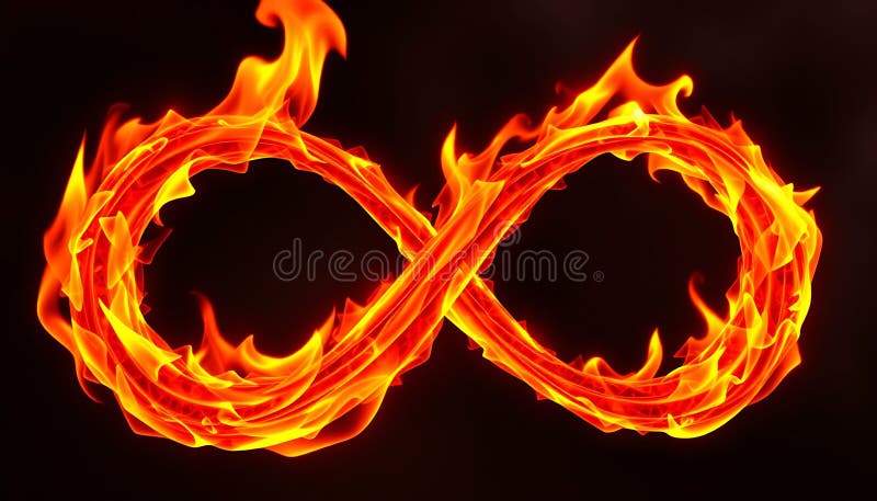 Infinity Symbol Made of Fire, Abstract Concept and Fiery Design ...