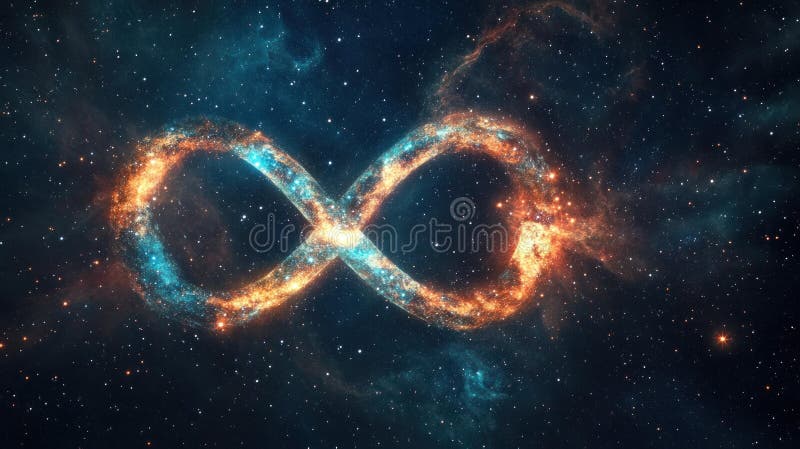 Infinity Symbol Made of Glowing Galaxies in Outer Space Stock ...