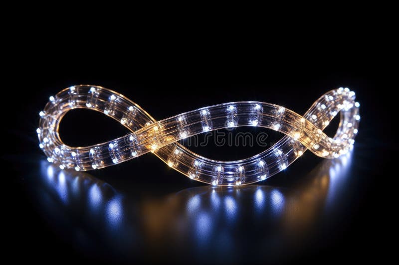 Infinity Symbol Made from Glowing Led Lights Against a Dark Background ...