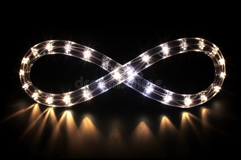 Infinity Symbol Made from Glowing Led Lights Against a Dark Background ...