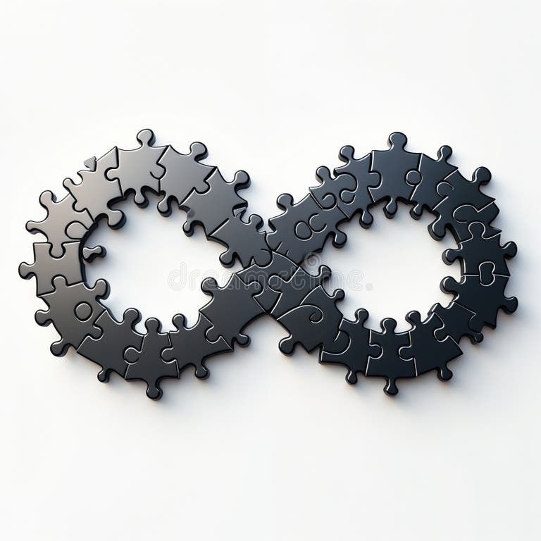 Infinity Symbol Made of Interlocking Black Puzzle Pieces Stock ...