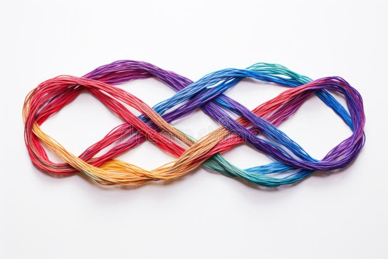 Infinity Symbol Made of Intertwined Colorful Threads on White ...
