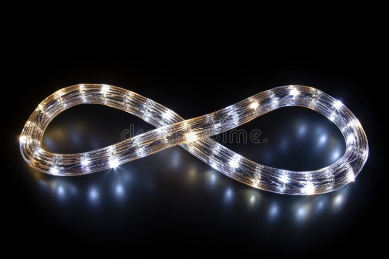 An Infinity Symbol Made of Led Lights on a Dark Background Stock Image ...