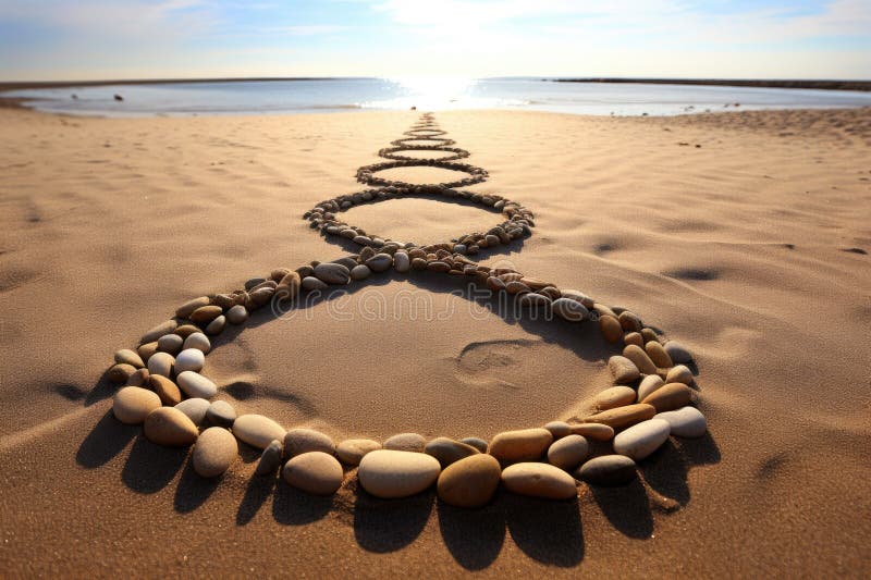 An Infinity Symbol Made of Pebbles on a Sandy Beach Stock Image - Image ...
