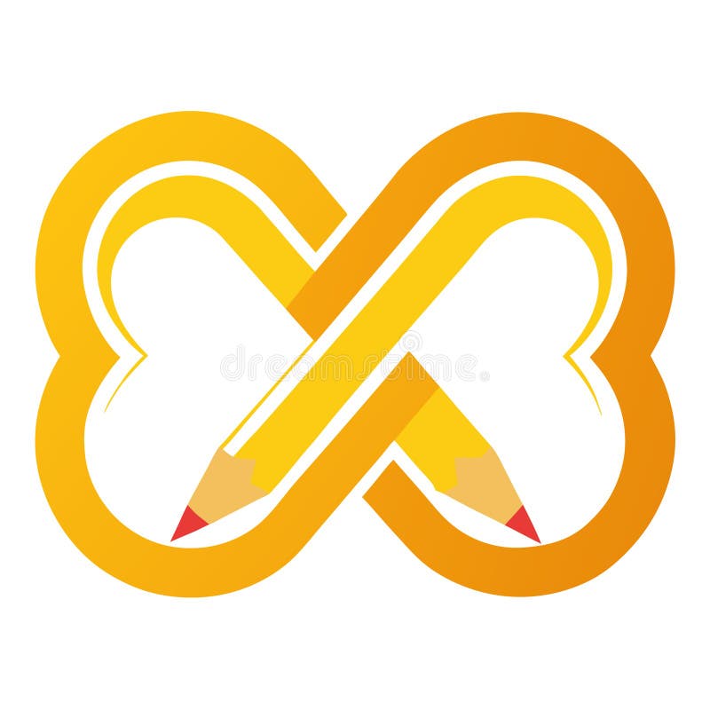 Infinity Symbol Made of Pencils in Yellow and Orange Gradient Stock ...