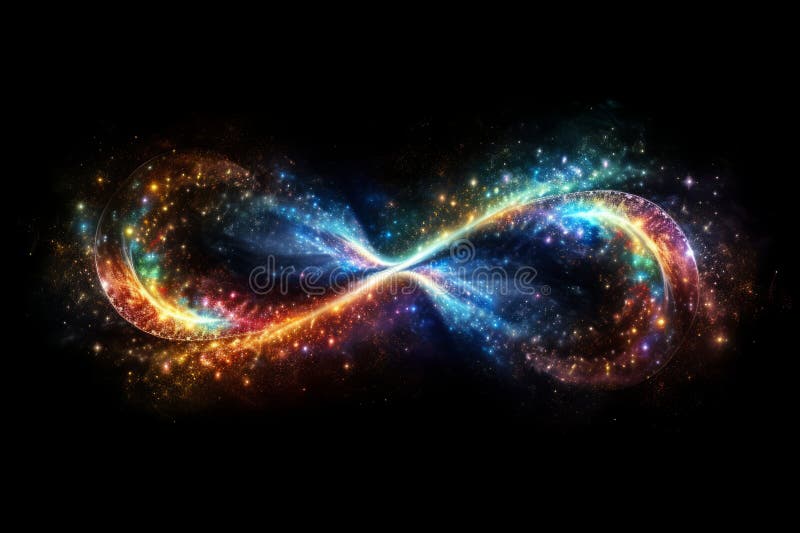 The Infinity Symbol is Made Up of Colorful Swirls on a Black Background ...