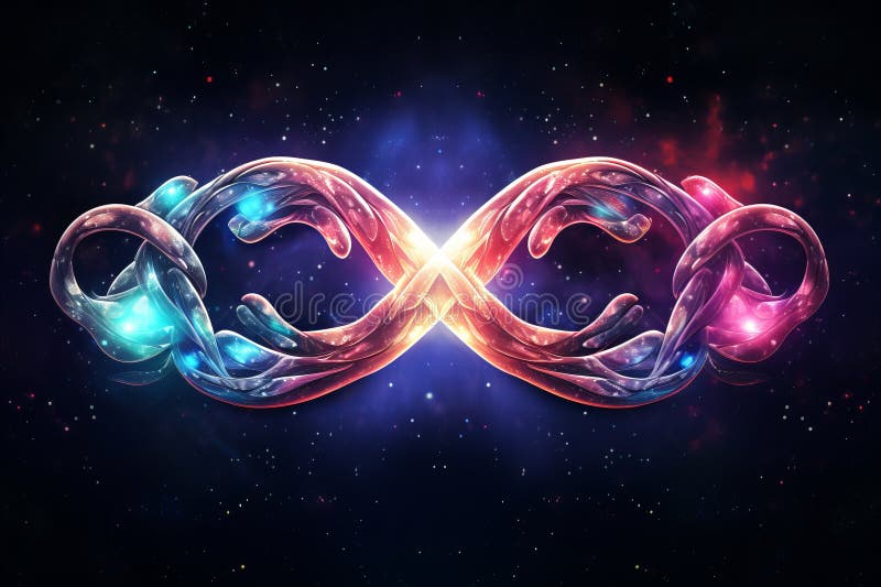 The Infinity Symbol is Made Up of Two Hands Stock Illustration ...