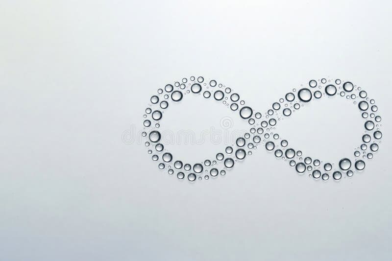 An Infinity Symbol Made of Water Droplets. Space for Text. Stock Photo ...