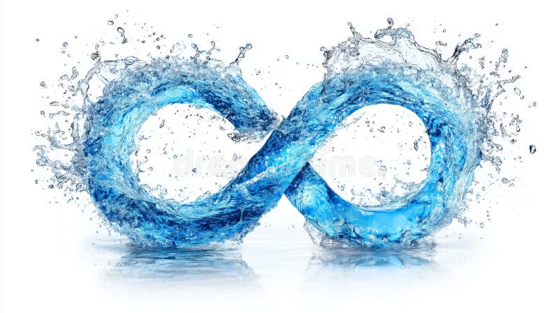 Infinity Symbol Made of Water Splash Stock Illustration - Illustration ...