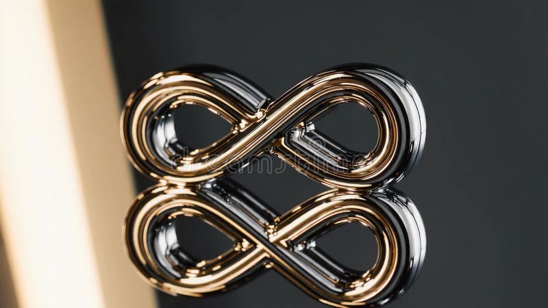 Infinity Symbol in Metallic Gold Reflection, Abstract Minimalism ...