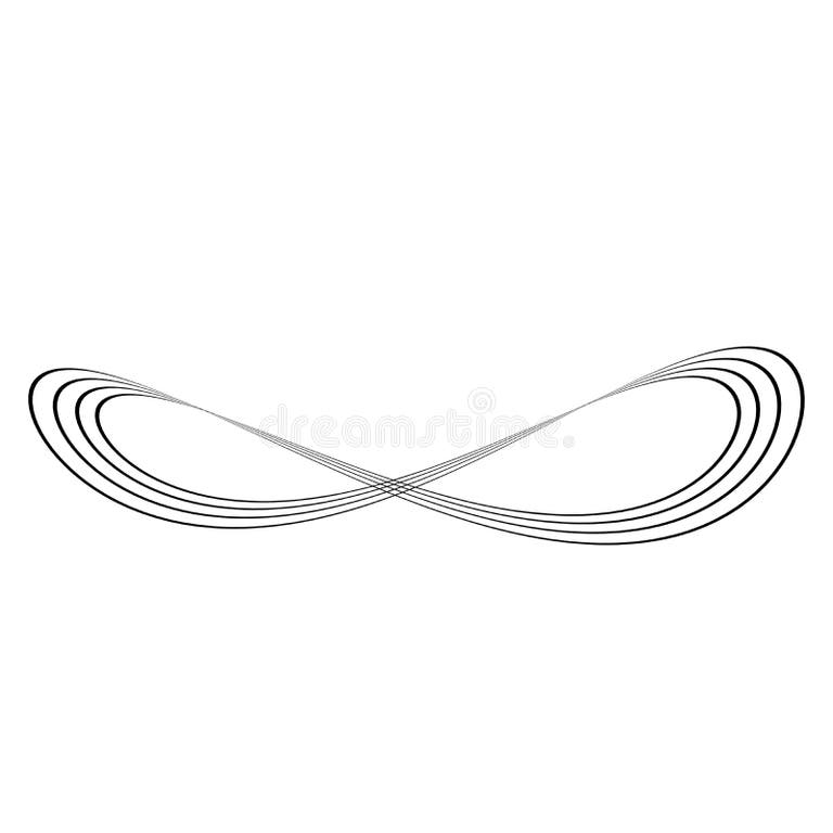 Infinity Symbol of Multiple Thin Black Lines. Concept of Infinite ...